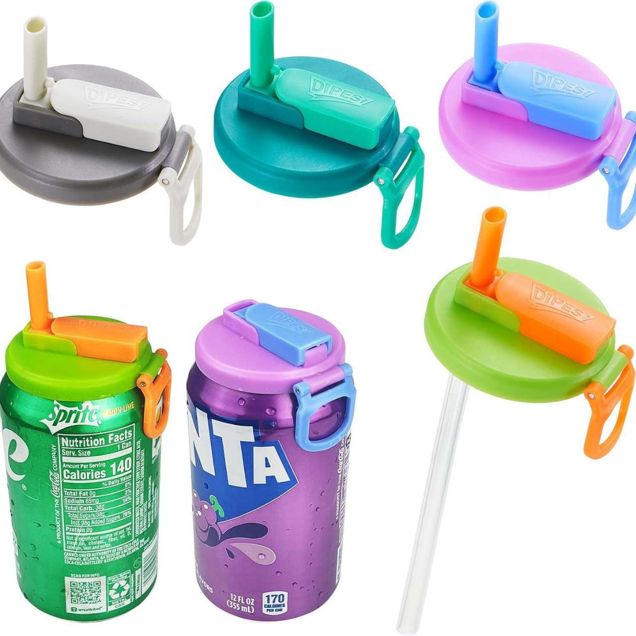 Wholesale BPA-free Reusable Soda Can Lids with Straw Besin