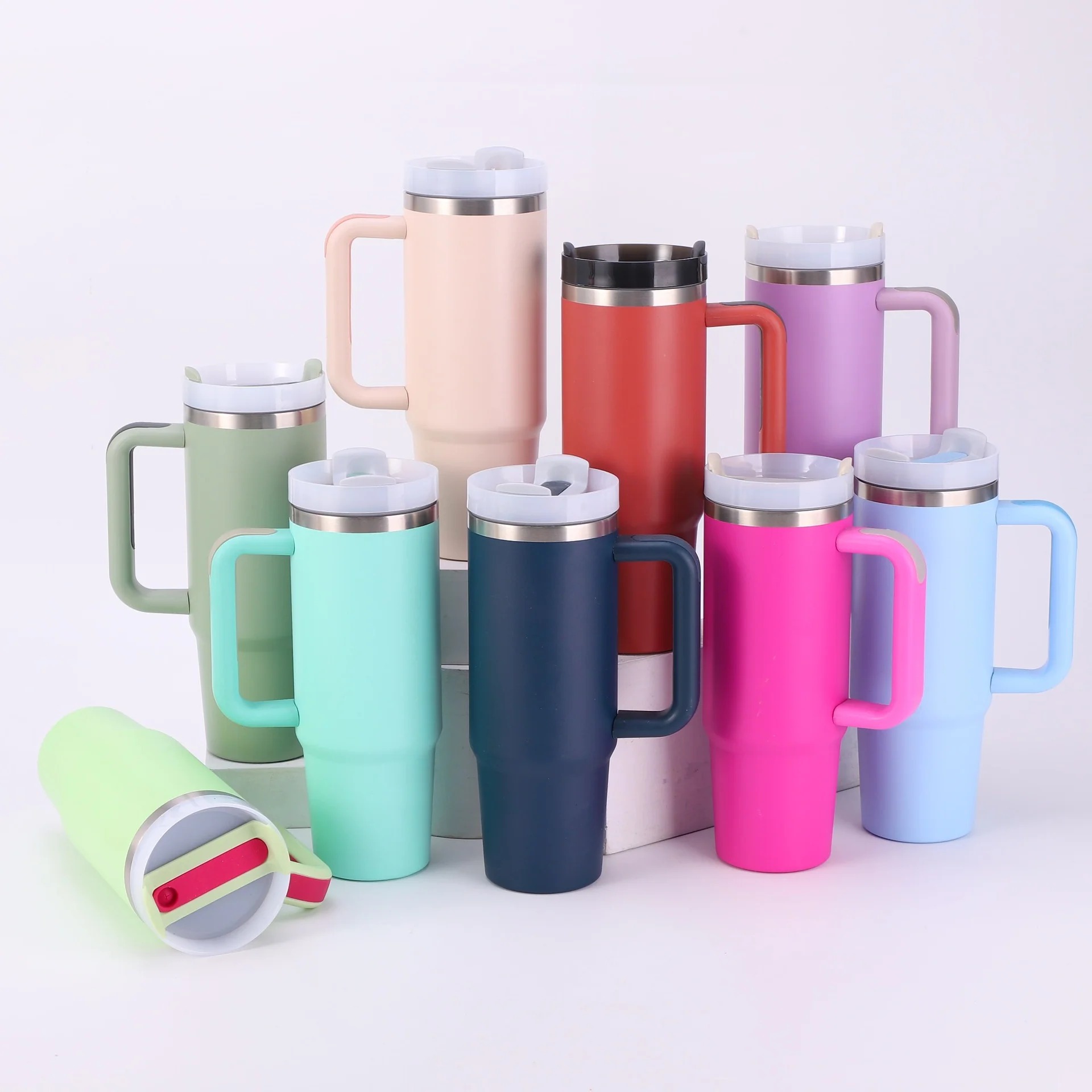 Besin 30oz Powder Coated Laser Engraved Travel Mugs in Bulk