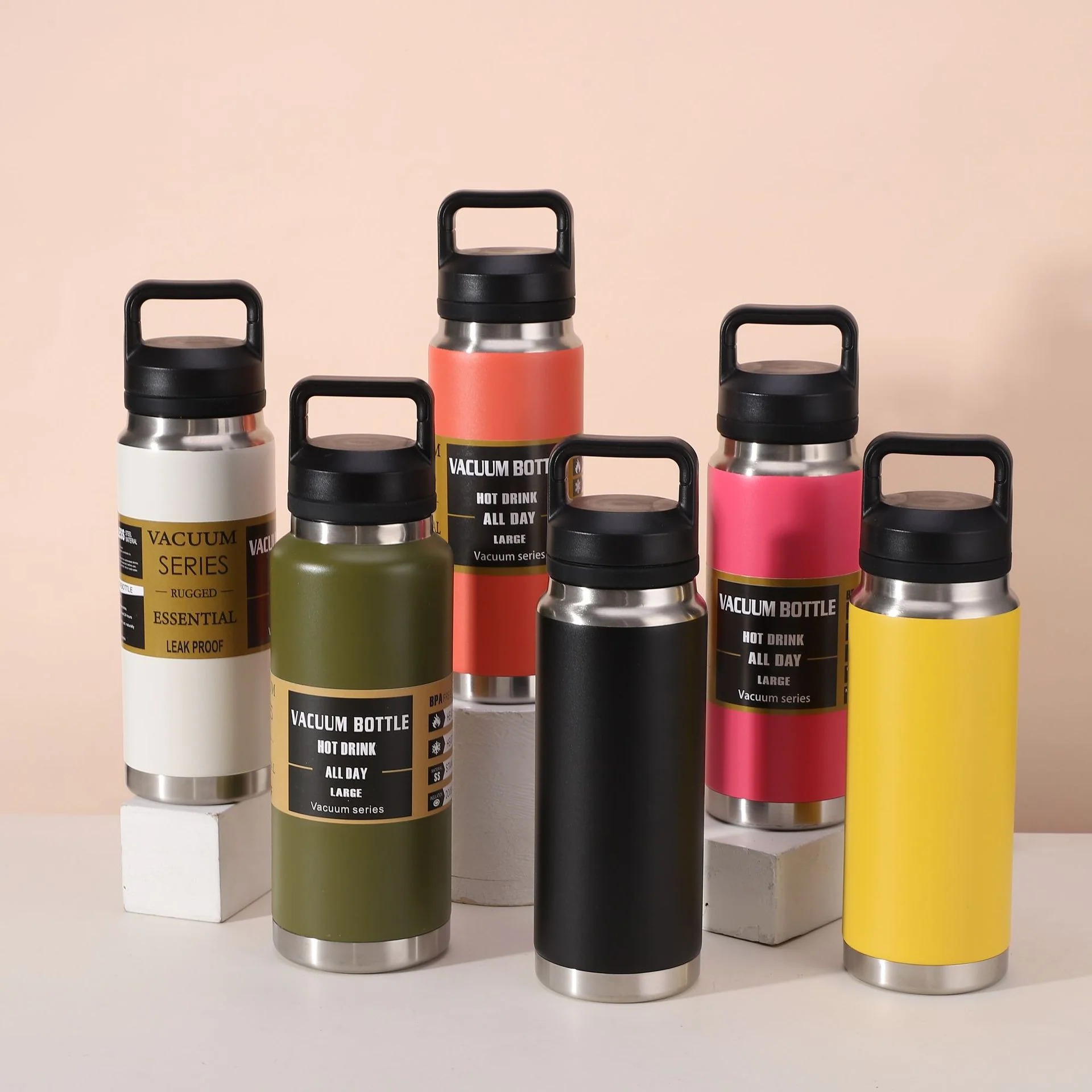 18/27/37oz Yeti Style Powder Coated Water Bottles with Handle