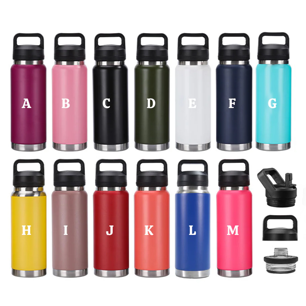 18/27/37oz Yeti Style Powder Coated Water Bottles with Handle