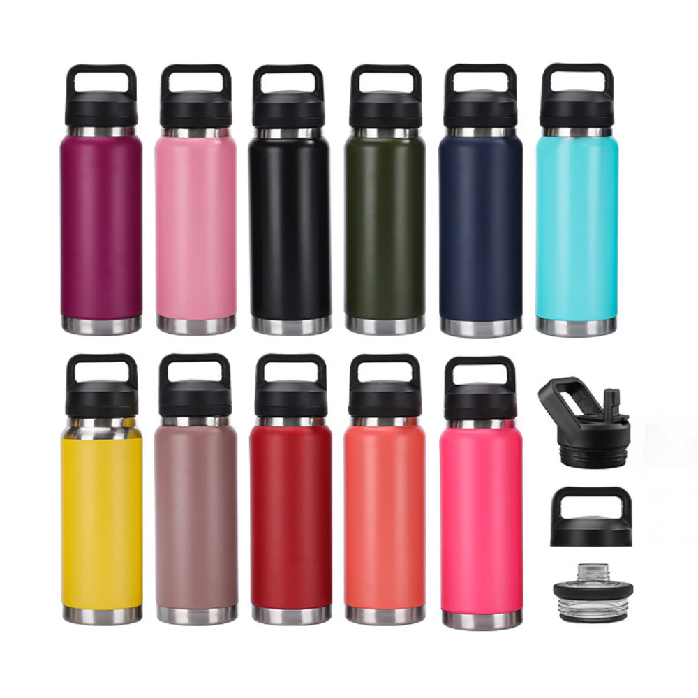 18/27/37oz Yeti Style Powder Coated Water Bottles with Handle